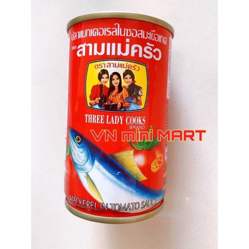 Mackerel In Tomato Sauce Three Lady Cooks Brand 155g - Cá Mòi 3 Cô Gái ...