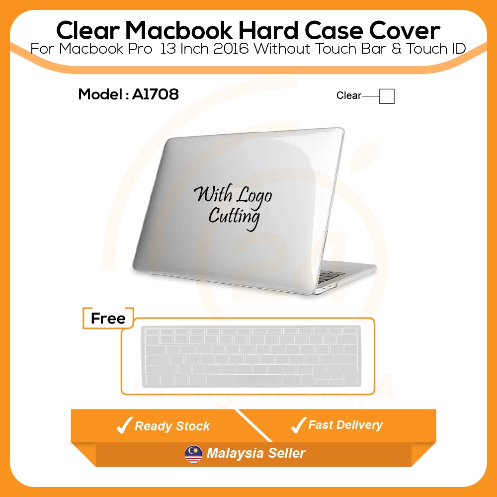 Crystal Clear Macbook Hard Case Cover for Macbook Pro 13 Inch 2016 ...