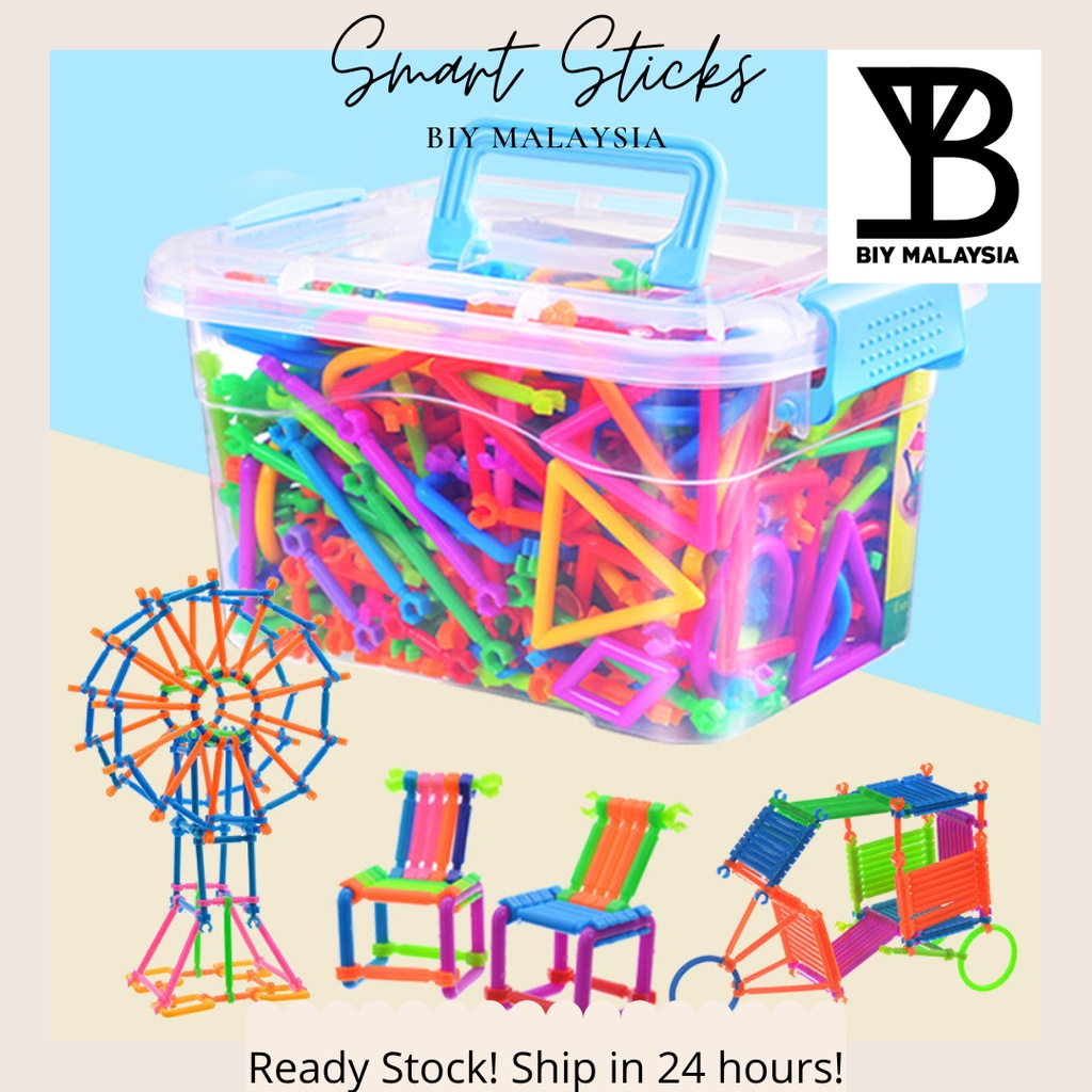 BIY Malaysia 500 Pcs Kids Intelligence Smart Sticks Lego Building ...