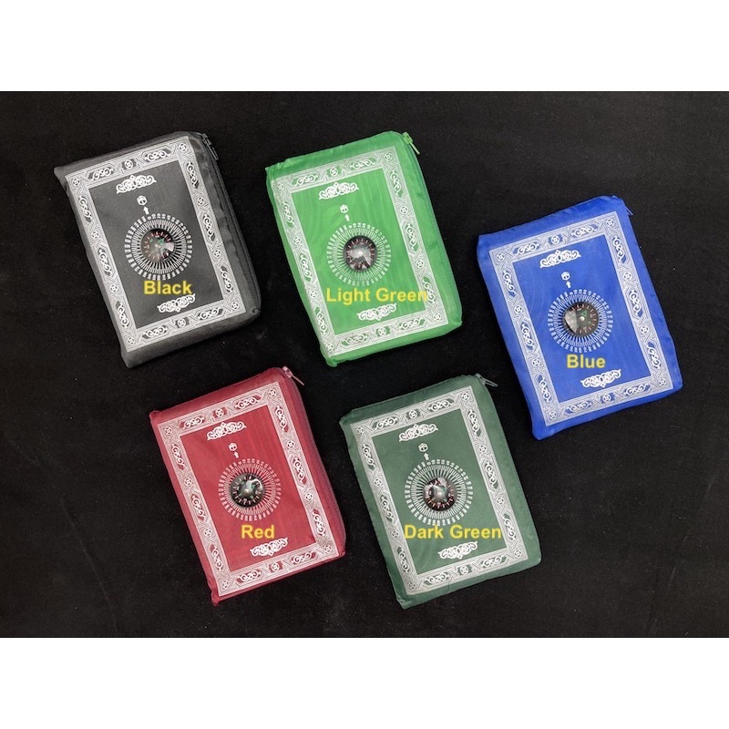POCKET SEJADAH TRAVEL POCKET PRAYER MAT (SEJADAH+COMPASS KIBLAT ...