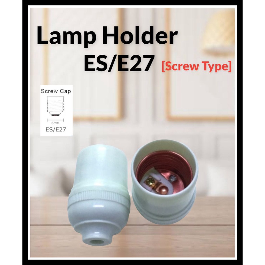 E27 Lamp Holder / Socket Light Bulb Holder (White)/E27 FULL COPPER BATTEN LAMP HOLDER /E27 Angle ...