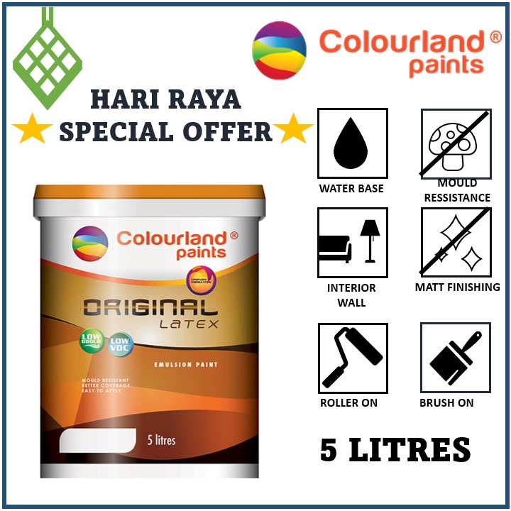 Colourland 5L Interior Wall Emulsion Paint (Original Latex ...
