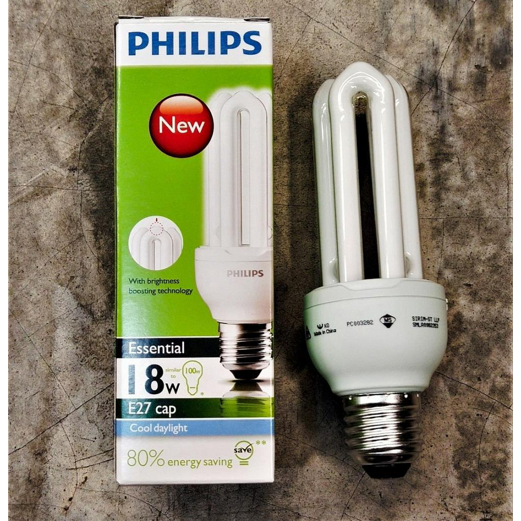 Philips 18W Essential Energy Saving 3U PLCE e27 (Warm White & Cool Daylight) - Light Bulb/Mentol ...