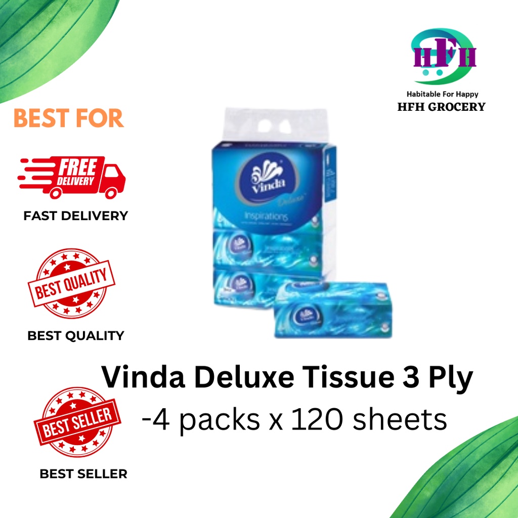 🔥 Vinda Deluxe Tissue 3 Ply (4 packs x 110 sheets) | Shopee Malaysia