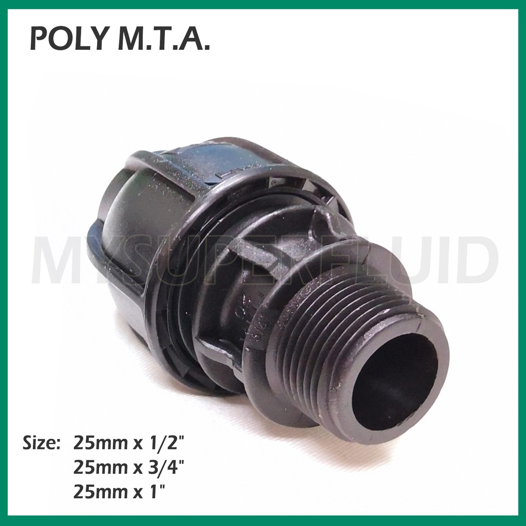 POLY FITTINGS HDPE [25MM X 1/2] [25MM X 3/4] [25MM X 1"] POLY MTA ...