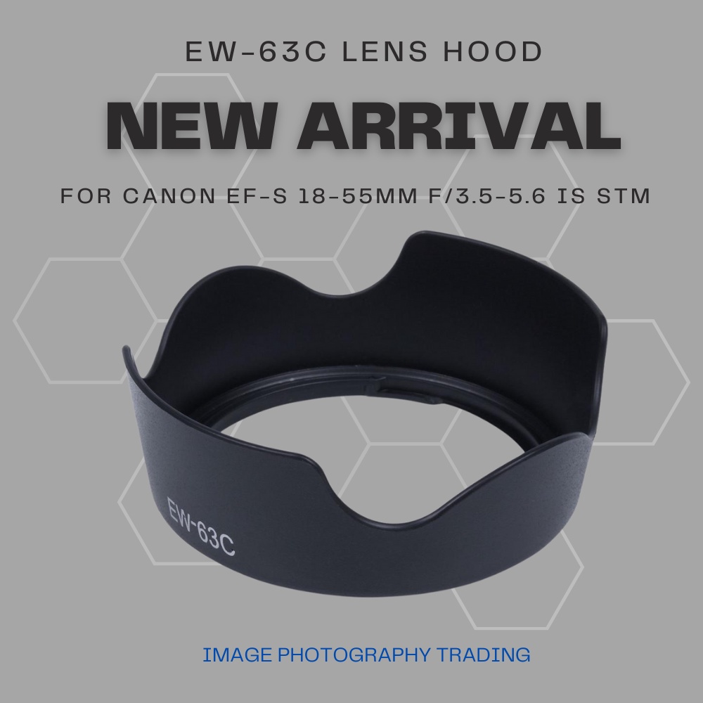 EW-63C EW63C Flower Lens Hood For Canon EF-S 18-55mm f/3.5-5.6 IS STM Lens Canon DSLR Camera ...