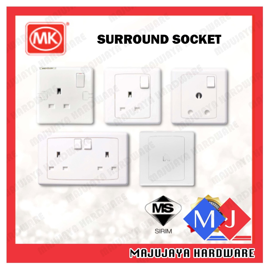 MK Ecore Series 13A 250V Switch Socket Outlet Telephone Socket with ...