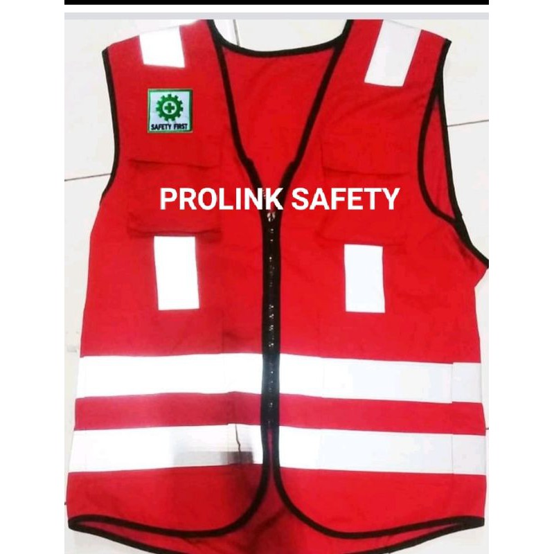 MERAH PREMIUM SAFETY VEST USING RED FURING WITH K3 FLAG LOGO | Shopee ...