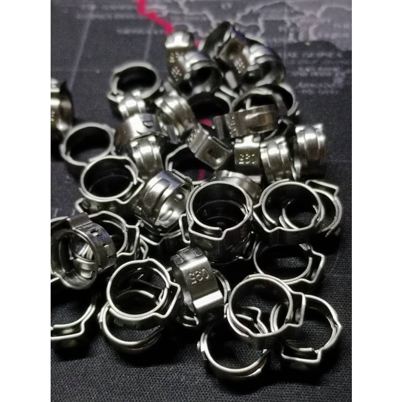Stainless Steel Single Ear Stepless Hose Clamps, hose clip, 9.5mm, hose ...