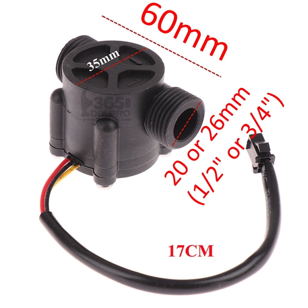 YF-S201 G1/2 or FS300A G3/4 Water Flow Sensor Meter Fluid Hall Effect Flowmeter Arduino IoT ...