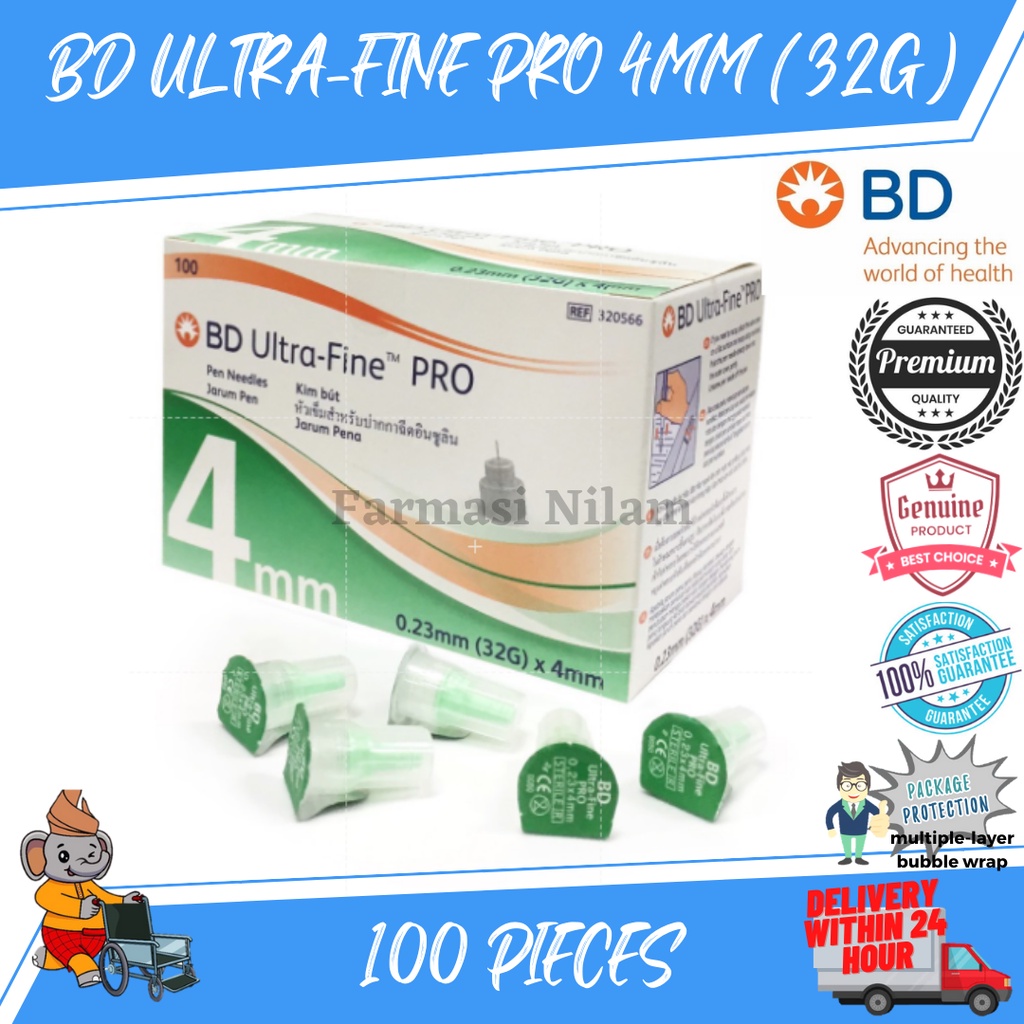 BD Ultra-Fine Pro 4mm x 32G Insulin Pen Needles (100's) | Shopee Malaysia