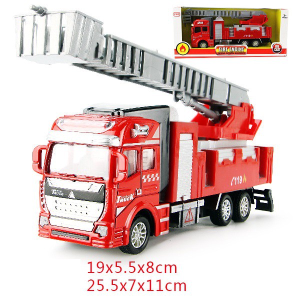 Fire Truck with Ladder 1:48 Scale Children's Toy Model | Shopee Malaysia