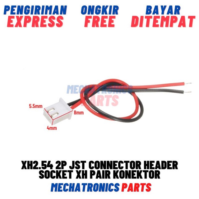 2pcs [CON-0032] XH2.54 2P JST CONNECTOR 2 PIN HEADER SOCKET XH PAIR CONNECTOR | Shopee Malaysia