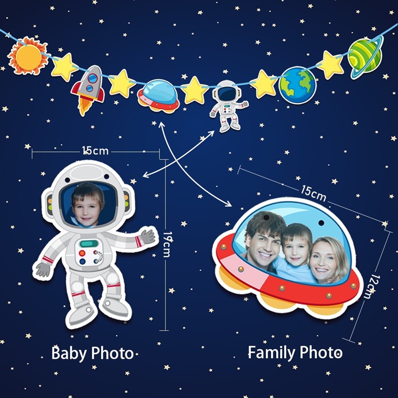 Astronaut Space Galaxy Theme Party Banner Bunting Garland For Kids ...