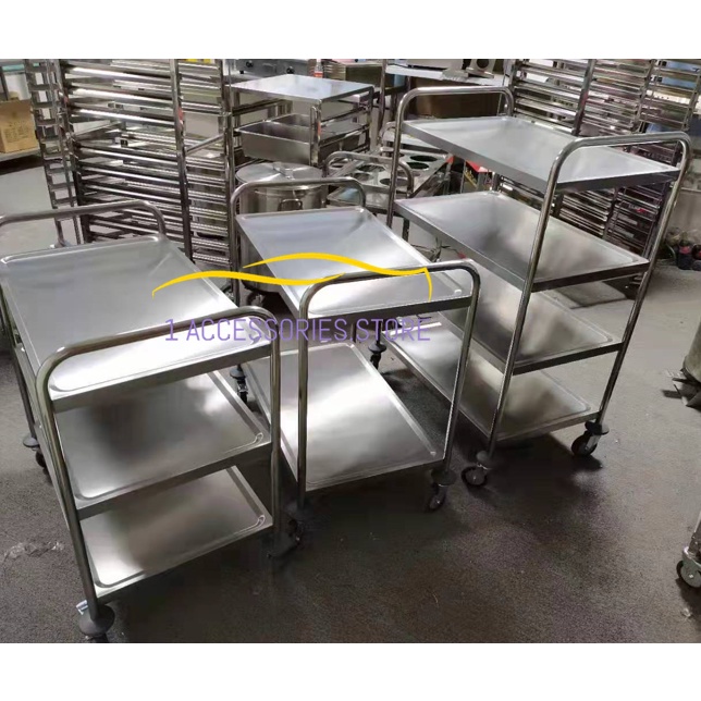 Stainless steel dining car three-tier trolley/Kitchen trolley / KITCHEN ...