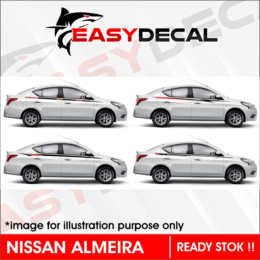 Nissan Almeira body sticker / Racing Stripes / Body lining Sticker ...