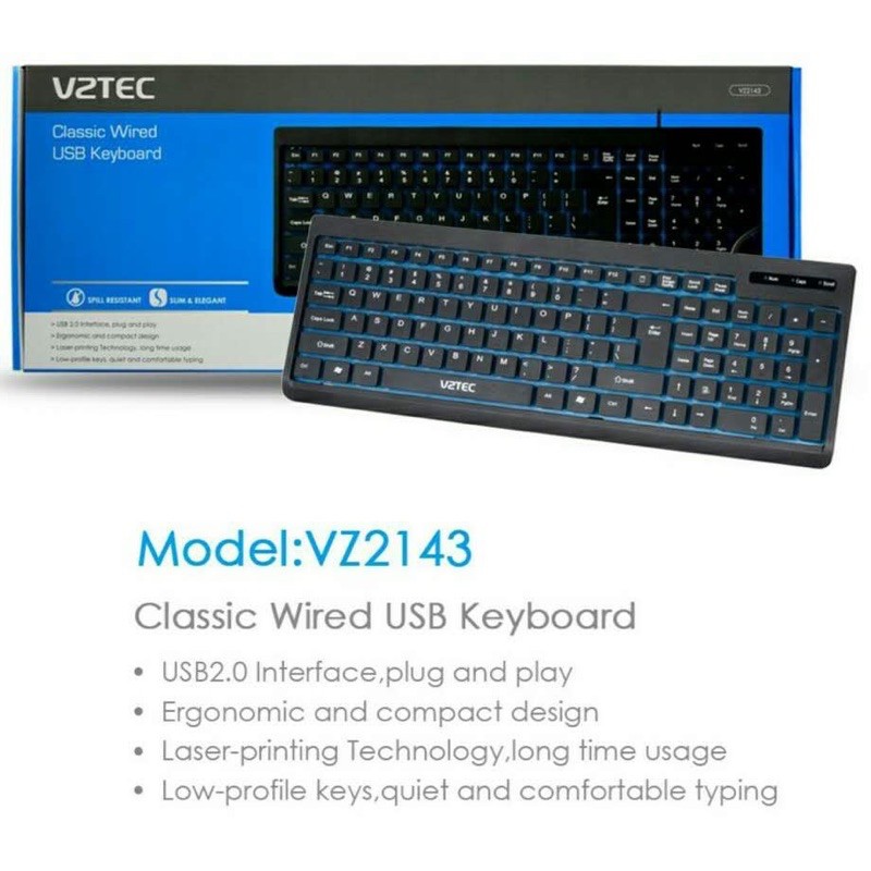 VZTEC CLASSIC WIRED USB KEYBOARD (VZ2143) | Shopee Malaysia