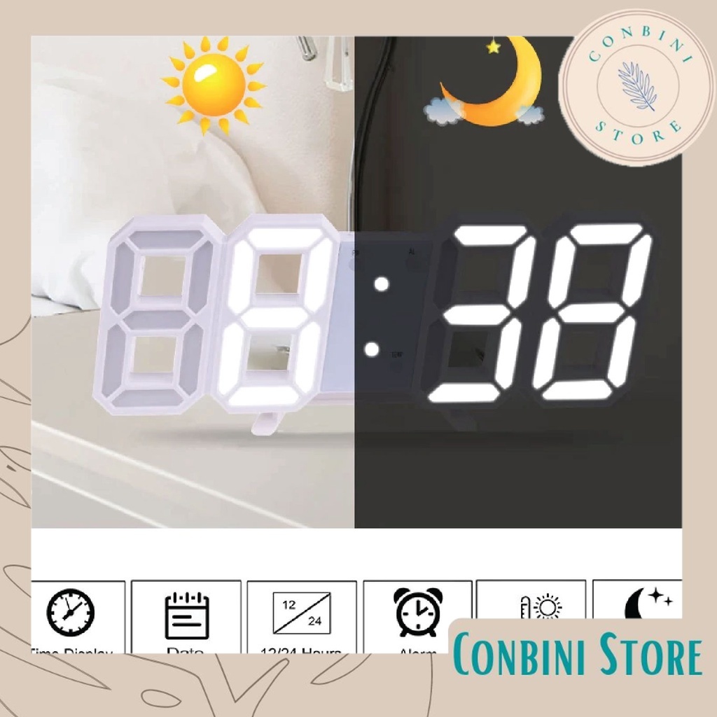 Digital Alarm Clocks 3D LED Wall Clocks Hanging Watch Table Clocks ...