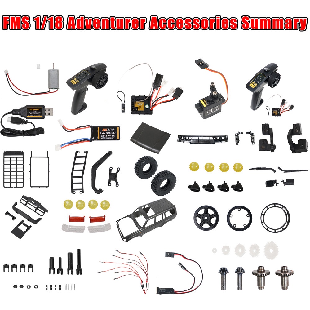 FMS 1:18 Adventurer V2 Remote Control Model Car Original Parts ...
