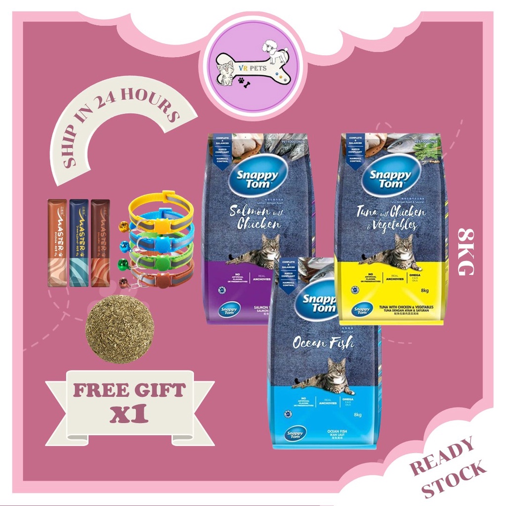 [1 Free Gift] Snappy Tom Cat Food 8kg - (Dry Food / Cat Food /Tuna ...