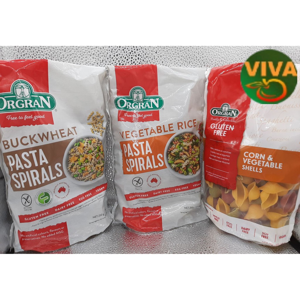 Orgran Gluten Free Pasta - Vegetable Rice / Rice & Corn / Corn ...