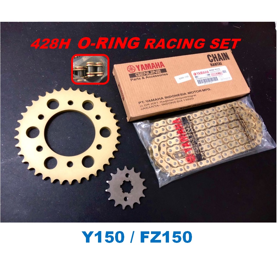 O-RING RACING CHAIN SPROCKET SET 428 Y15 Y150 YAMAHA FZ Y15ZR Y150ZR GEAR SPOKET SPOCKET GOLD ...