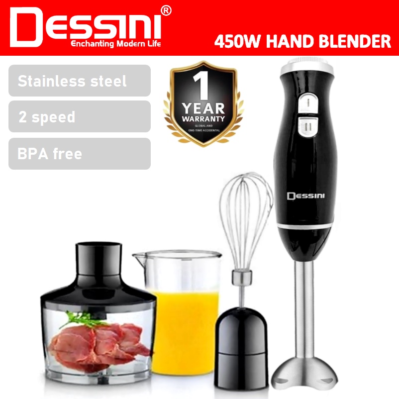 4 IN 1 DESSINI ITALY Hand Blender Chopper Mixer Grinder Juicer Food ...