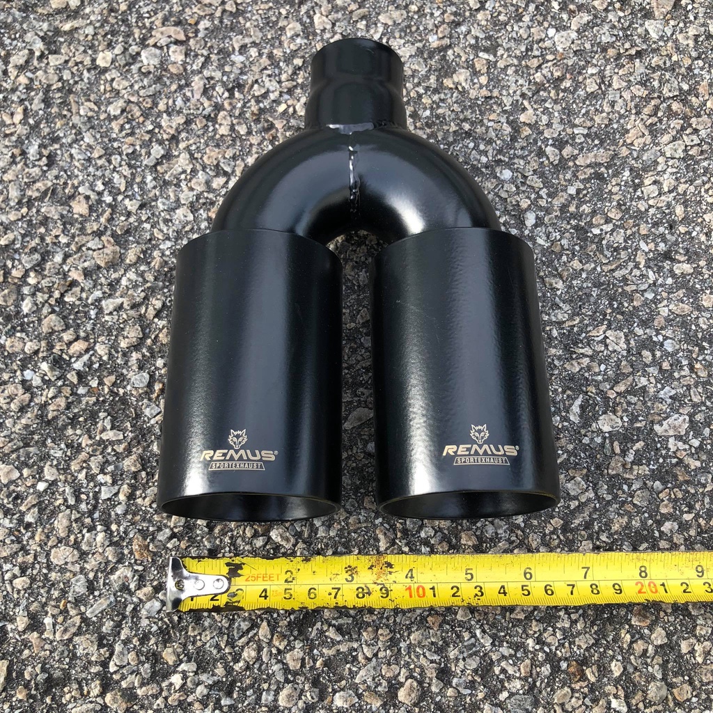 Branded Dual Stainless Steel Tip Exhaust Ekzos Black Powder Coated | Shopee Malaysia