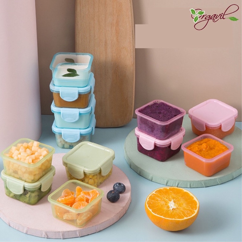 Set Of 4 Baby Food Freezing Boxes (4 Different Colors 60ml) | Shopee ...
