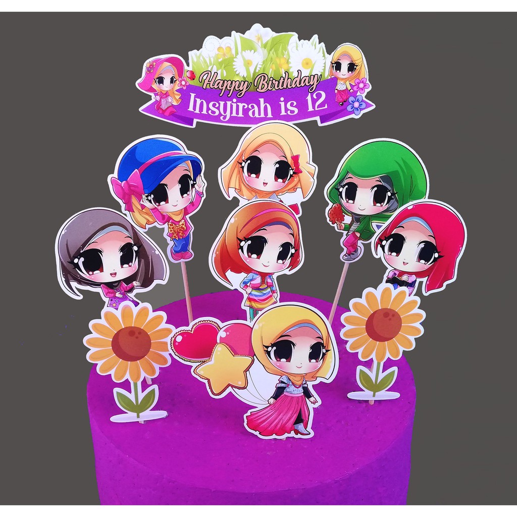 Cake Topper Muslimah Hijab Girls (For Cake Decoration) | Shopee Malaysia