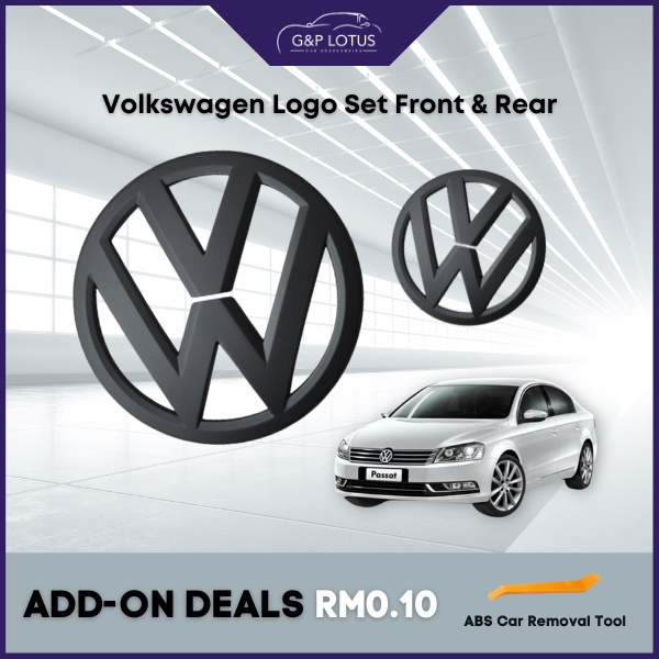 Volkswagen Vw Logo Emblem Set Front & Rear Matte Black ( PASSAT B7, B8 ...