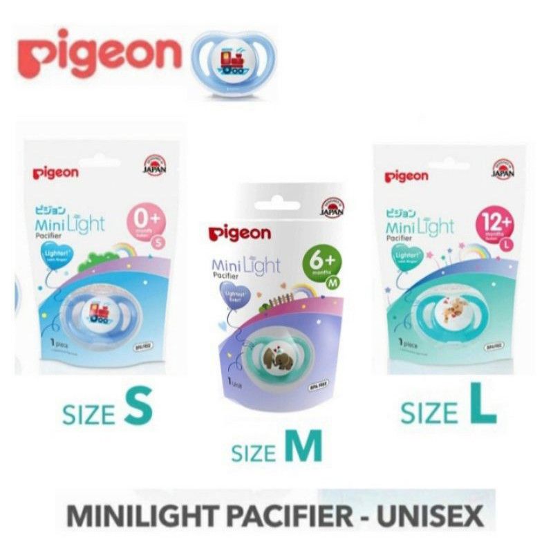 Pigeon Mini Light Pacifier Size S (0 Months+)/M (6 Months+)/L (12 ...