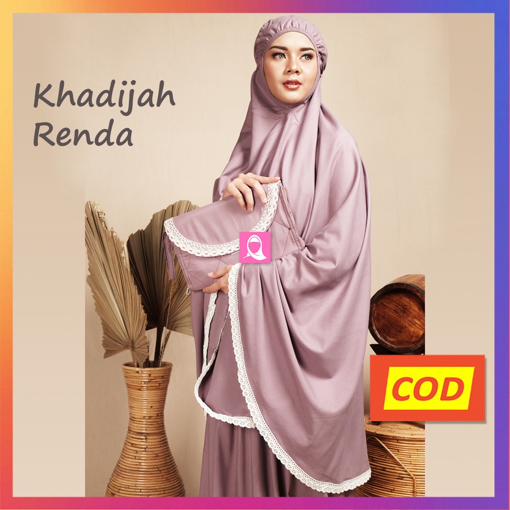 KATUN Mukena Khadijah Renda Adult Plain Cotton Adem Face model khodijah ...