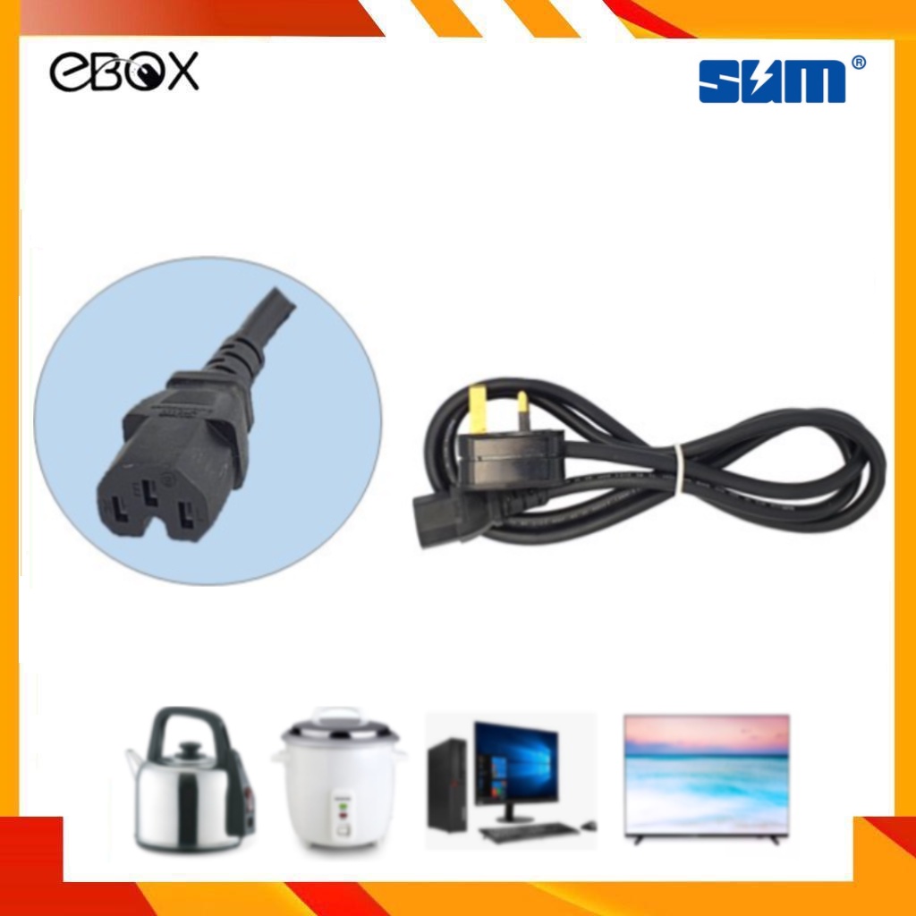 Kettle 3 Pin Plug Power Cord Wire Complete 1.2meter for With Sirim ...