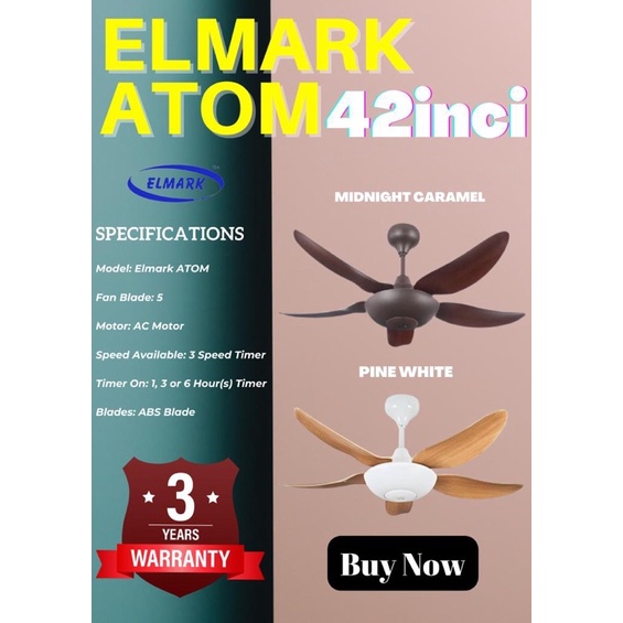 Elmark 42” Atom / Mava 21” Apix mini fan ceiling fan super wind fan ...