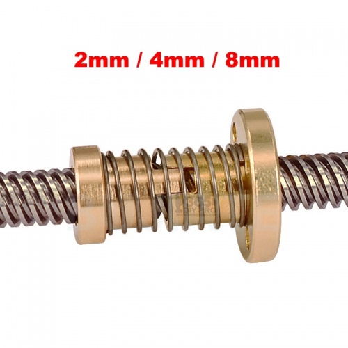 T8 Anti Backlash Spring Loaded Nut For 8mm Acme Threaded Rod Lead Screw ...