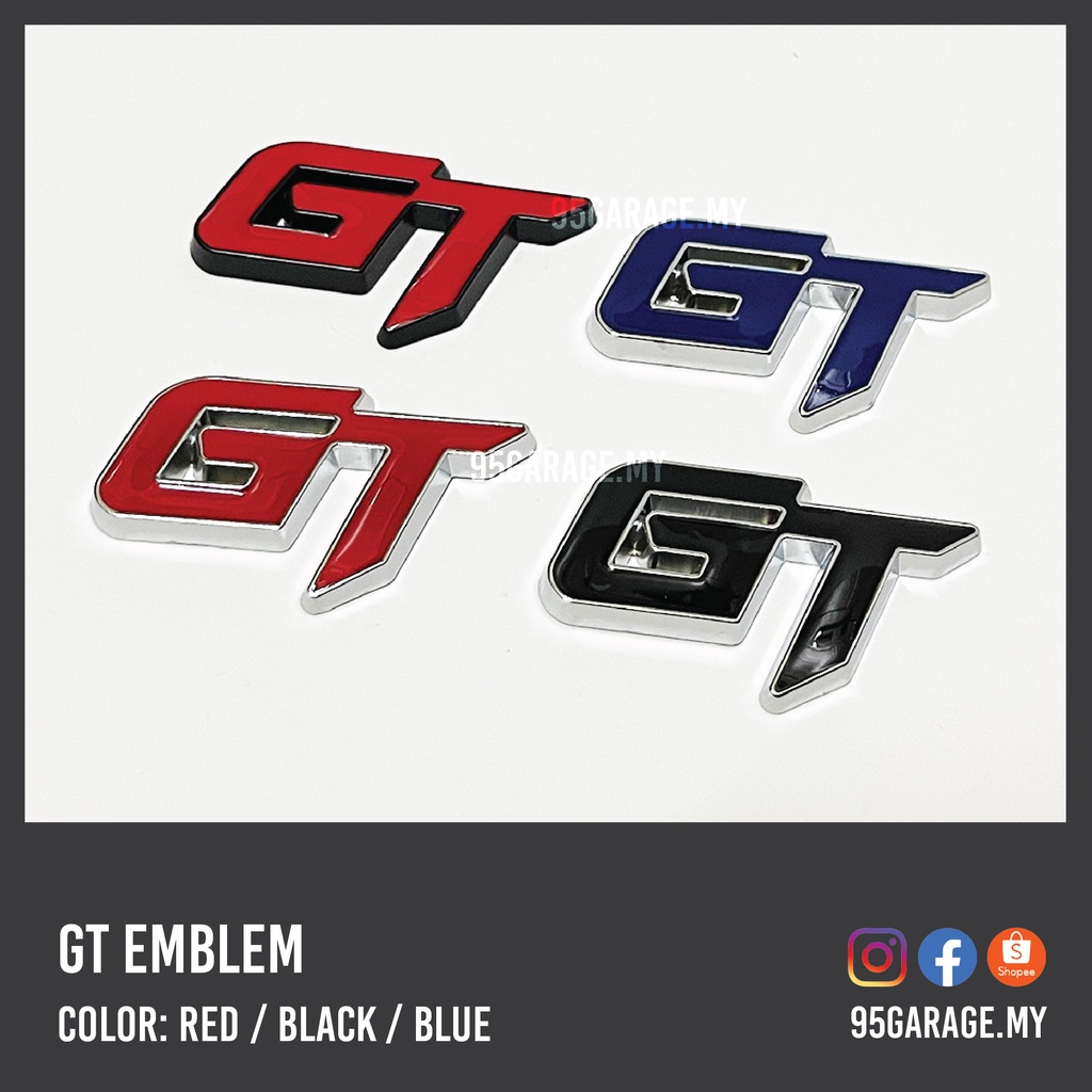 3D Metal GT Logo Emblem Sticker Decor Decal Badge | Shopee Malaysia