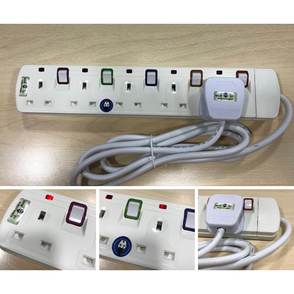 Sirim Approved Heavy Duty 5 Gang Trailing Socket Extension Socket 2 Meter Shopee Malaysia