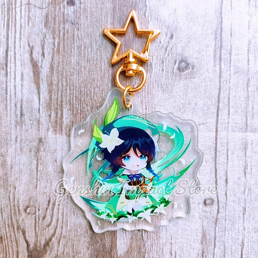 Venti Genshin Impact M17 keychain (printed in the middle of acrylic ...