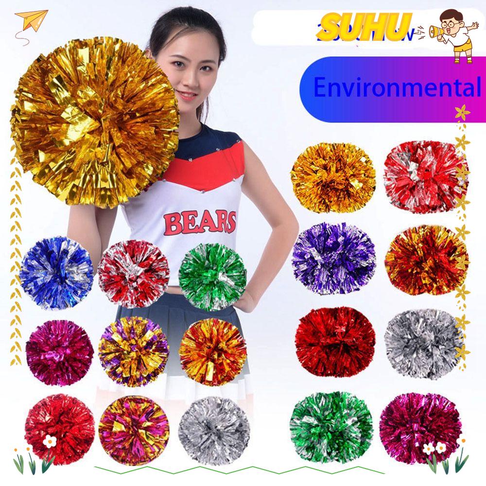 SUHU Finger Ring Style Cheerleader Pom Poms Double hole handle Dance ...