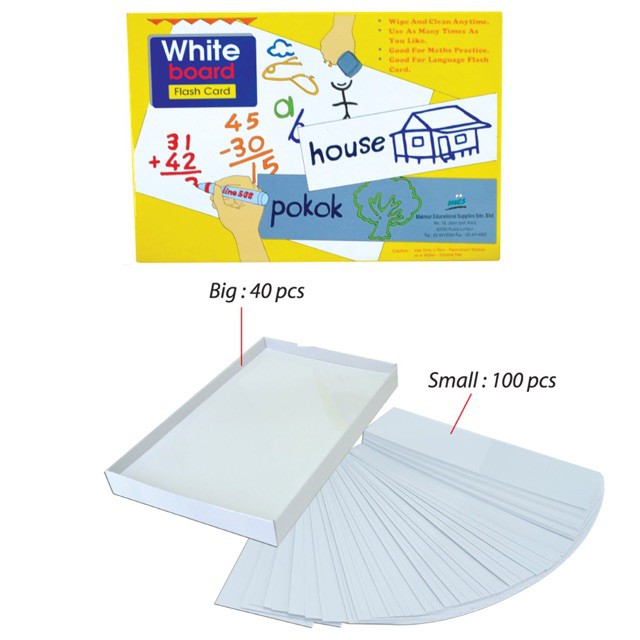 High Quality Whiteboard Flash Card A4 (only have A4, small size have to ...