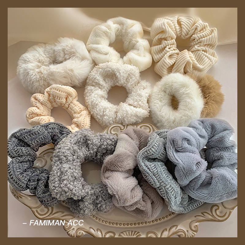 Plush hair loop hair rope rubber band leather head rope hair accessory ...