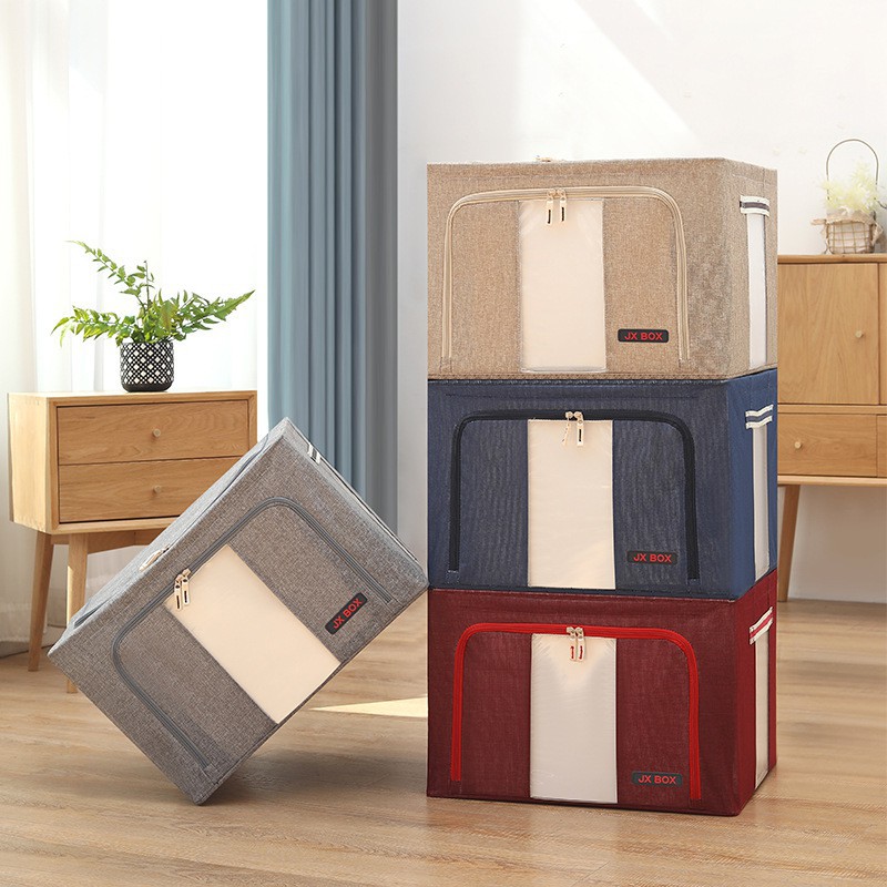 22L Steel Frame Clothes Foldable Fabric Storage Box Clothes ...