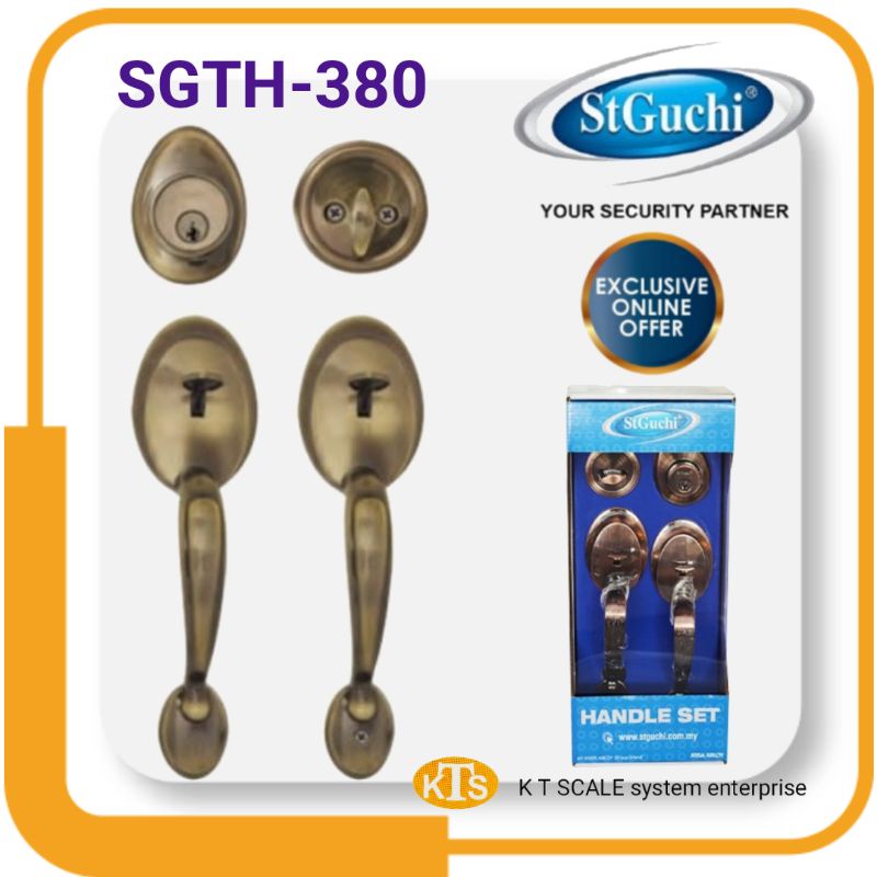 ORIGINAL ST GUCHI DOUBLE HANDLE LOCK SET SGTH 180 AC COLOUR | Shopee ...