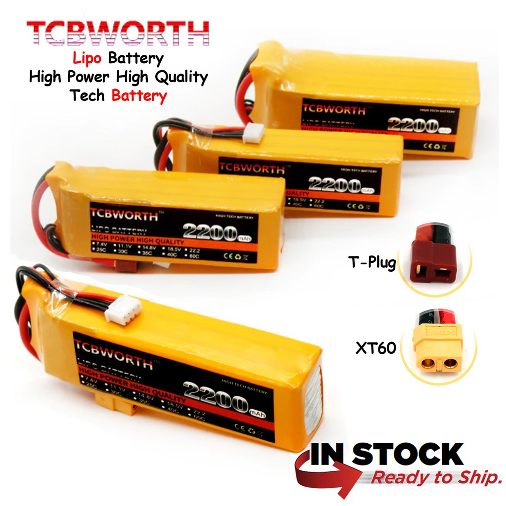 TCBWorth TCB Lipo Battery High Power Quality Tech 1500mAh-6000mAh RC 7.4V 11.1V 14.8V 22.2V 40C ...