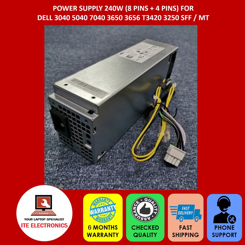 DELL OPTIPLEX 3040 5040 7040 INSPIRON 3650 3656 PRECISION 3420 SFF/ MT 240W (8 + 4PINS) POWER ...