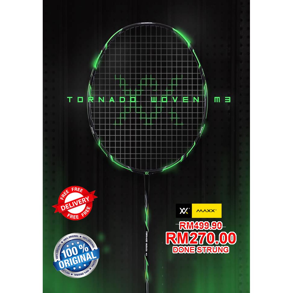 Maxx Tornado Woven M3 Badminton Racket (Stung) | Shopee Malaysia