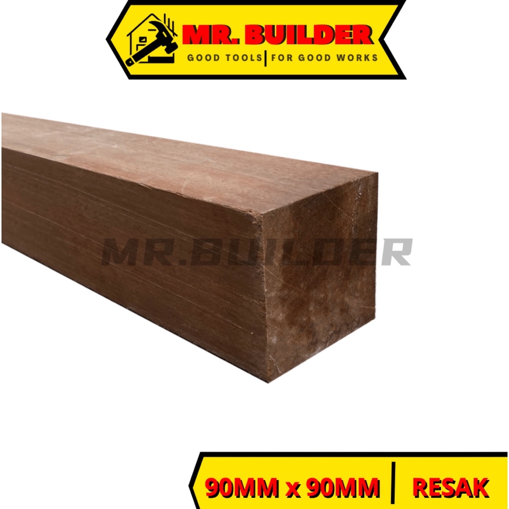 MR.BUILDER 90MM x 90MM Resak Wood Kayu Resak Ketam 4"x4" Siap Ketam 4x4 ...
