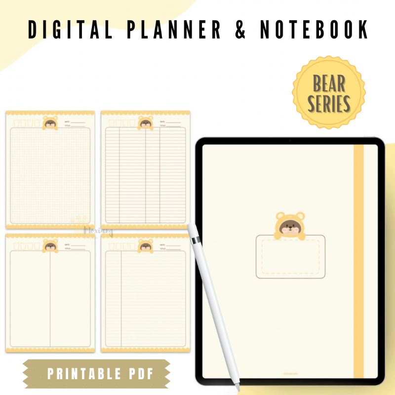 Goodnotes / Notability Digital Planner Notebook Cute Bear Series ...