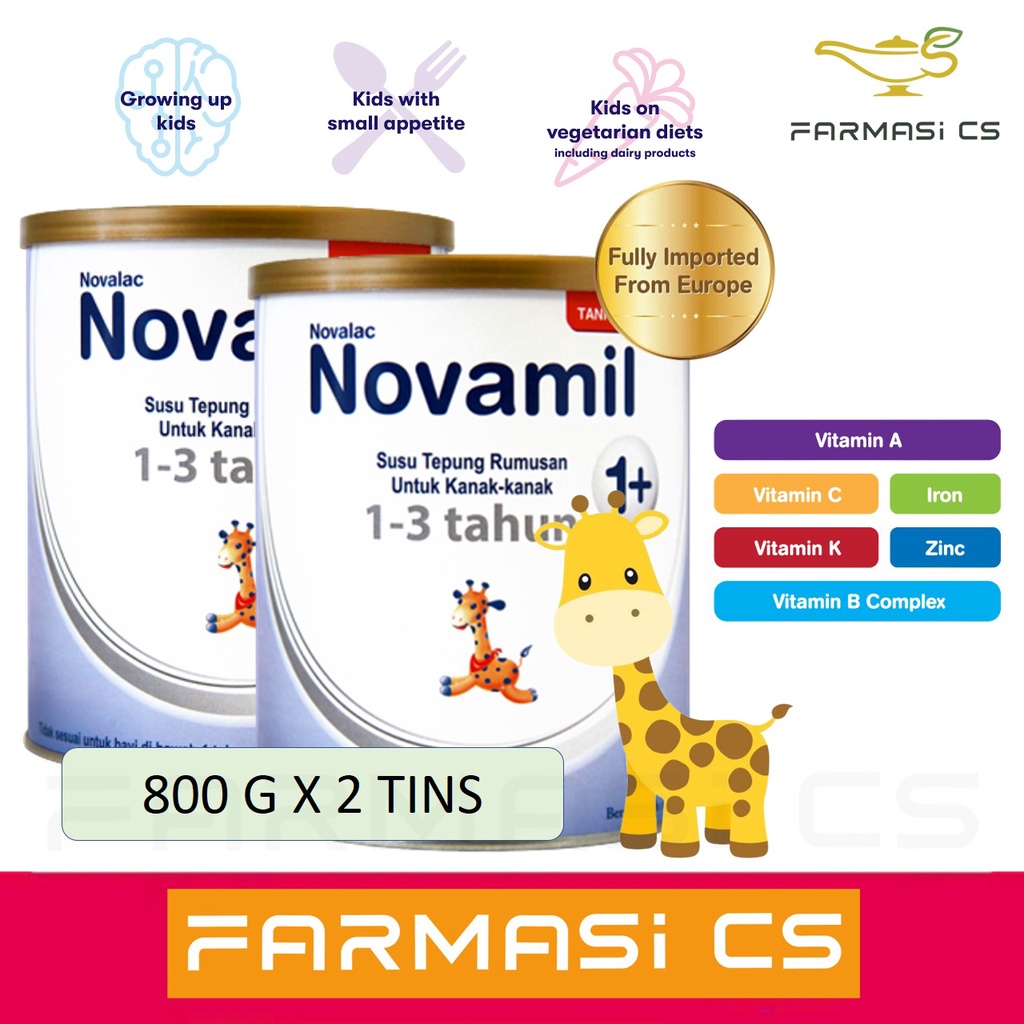Novalac Novamil 1+ 1-3 Tahun 800g x 2 (TWIN) EXP:09/2026 | Shopee Malaysia